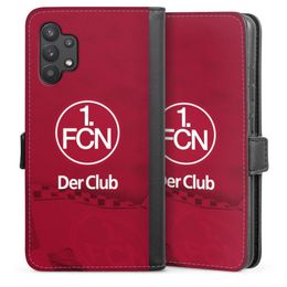 DeinDesign Galaxy A32 4G Handy Klapph&uuml;lle Handyh&uuml;lle aus Kunst Leder schwarz Flip Case Official Licensed Product 1. Fc N&uuml;rnberg Bundesliga Sideflip mit Lasche
