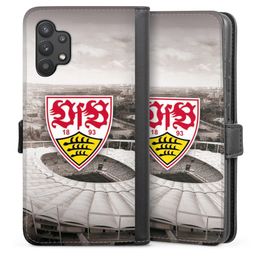 DeinDesign Galaxy A32 4G Handy Klapph&uuml;lle Handyh&uuml;lle aus Kunst Leder schwarz Flip Case Official Licensed Product Vfb Stuttgart Stadium Sideflip mit Lasche