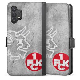 DeinDesign Galaxy A32 4G Handy Klapph&uuml;lle Handyh&uuml;lle aus Kunst Leder schwarz Flip Case 1. Fck Devil 1. Fc Kaiserslautern Sideflip mit Lasche