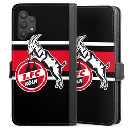 DeinDesign Galaxy A32 4G Handy Klapph&uuml;lle Handyh&uuml;lle aus Kunst Leder schwarz Flip Case Official Licensed Product 1. Fc K&ouml;ln Logo Sideflip mit Lasche