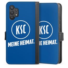 DeinDesign Galaxy A32 4G Handy Klapph&uuml;lle Handyh&uuml;lle aus Kunst Leder schwarz Flip Case Karlsruher Sc Statement Ksc Sideflip mit Lasche