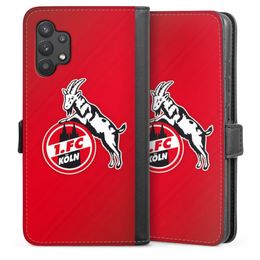 DeinDesign Galaxy A32 4G Handy Klapph&uuml;lle Handyh&uuml;lle aus Kunst Leder schwarz Flip Case 1. Fc K&ouml;ln Effzeh Official Licensed Product Sideflip mit Lasche