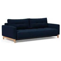 Schlafsofa INNOVATION LIVING TM "Pyxis 3-Sitzer mit extrabreiter Bettfunktion, Skandi-Design" Sofas Gr. B/H/T: 232cm x 67cm x 114cm, Polyester, blau Multifunktionssofa, extrabequem durch Taschenfederkern, Dauerschläfer