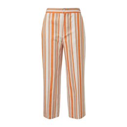 s.Oliver B&uuml;gelfaltenhose Damen Gr&ouml;&szlig;e 48 beige / orange / wei&szlig;