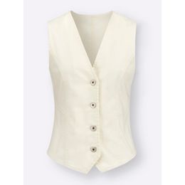 WITT Damen Jeansweste mit tailliertem Schnitt, ecru, Gr&ouml;&szlig;e 38