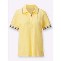 WITT Damen Poloshirt in Pikee-Qualit&auml;t, zitrone, Gr&ouml;&szlig;e 42