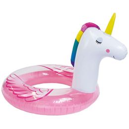 Evolution Schwimmring Einhorn Ø 104 cm PVC rosa weiß 80 kg Traglast Pool Spaß Baden Kinder