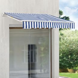 [en.casa] - Markise Bitonto 350x250 cm Blau/Weiß