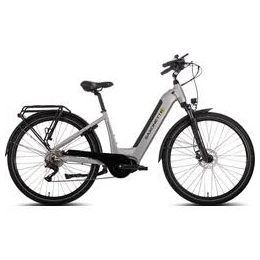 E-Bike SAXONETTE "Quantum Sport Wave" E-Bikes Gr. 45cm, 28 Zoll (71,12cm), silberfarben Pedelec, Elektrofahrrad für Damen u. Herren