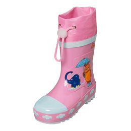 Playshoes Gummistiefel 'Maus & Elefant' Jungen Gr&ouml;&szlig;e 32.5 navy / hellblau / orange / rosa