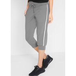 bonprix Jogginghose aus Baumwolle (2er Pack) Capri-L&auml;nge, schwarz, mit Baumwolle