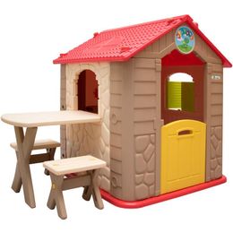 LittleTom No Brand - Kinder Spielhaus ab 1 - Garten Kinderhaus mit Tisch - Indoor Kinderspielhaus