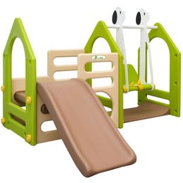 LittleTom - Kinder Spielplatz ab 1 Jahr 155x135 Garten Spielturm - Baby Rutsche mit Schaukel