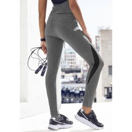 Vivance ACTIVE Funktionsleggings '-Sportleggings' grau Gr. XS (32/34) für Damen. Mit Druck. Figurbetont. Nachhaltig.