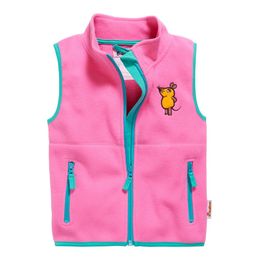 Playshoes Weste 'DIE MAUS' Jungen Größe 116 türkis / ocker / goldgelb / pink