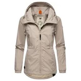 Outdoorjacke Ragwear "Danka" Gr. XXXL (46), weiß (bone) Damen Jacken stylische Übergangsjacke mit großer Kapuze