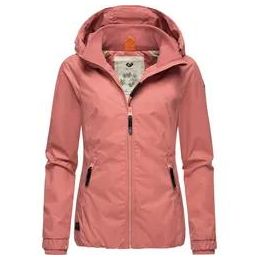 Outdoorjacke Ragwear "Dizzie" Gr. L (40), rosa (blassrosa) Damen Jacken stylische Übergangsjacke mit großer Kapuze