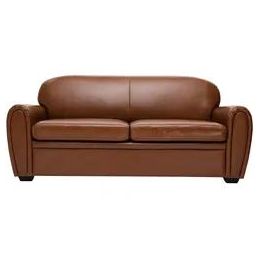 Miliboo Schlafsofa aus braunem Leder 3-Sitzer CLUB