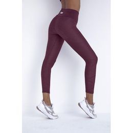 active by Lascana LASCANA ACTIVE Leggings '-Sportleggings' burgunder Gr. XS (32/34) für Damen. Mit Logoschriftzug. Figurbetont