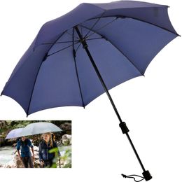 Stockregenschirm Euroschirm "Swing handsfree, marineblau" blau (marineblau) Regenschirme Stockschirm verlängerbarer Schaft, handfrei tragbar