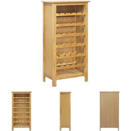 Weinschrank 56 x 32 x 110 cm Massivholz Eiche - Weinregale - Braun - The Living Store