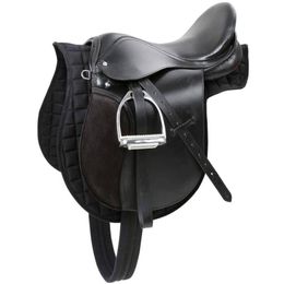 Reitsattel Leder Schwarz 32197 Kerbl