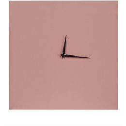 Beliani Wanduhr Rosa aus Eisen Quadratisch 40 x 40 cm Modern Minimalistisch Wohnaccessoires Dekoration für Wohnzimmer Schlafzimmer Küche Flur