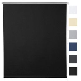 Verdunklungsrollo Thermorollo Klemmfix ohne Bohren Schwarz schwarz 70X210cm(BxH) - WOLTU