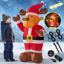 Deuba - monzana® Aufblasbares Rentier 135cm led Beleuchtet Befestigungsmaterial IP44 Außen Witterungsbeständig Weihnachtsdeko Weihnachtsfigur