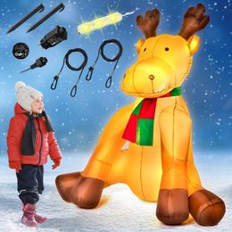 Deuba MONZANA® Aufblasbares Rentier 180cm LED Beleuchtet Befestigungsmaterial IP44 Außen Witterungsbeständig Weihnachtsdeko Weihnachtsfigur Christmas