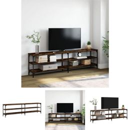 The Living Store TV-Schrank Räuchereiche 180x30x50 cm Holzwerkstoff und Metall - TV-Möbel