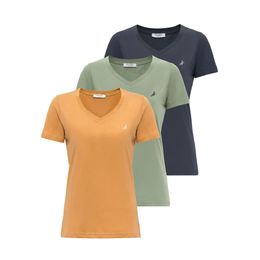 Moxx Paris 3 Pack V-Neck T-Shirt Damen Gr&ouml;&szlig;e XL bunt