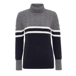 Jacey Quinn Pullover Damen Gr&ouml;&szlig;e L dunkelgrau / schwarz / wei&szlig;
