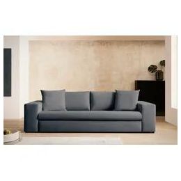 3-Sitzer Andas "SLEETLAND XXL in Samtvelours oder Vintage-Leder-Optik" Sofas Gr. B/H/T: 270 cm x 72 cm x 113 cm, Samtvelours, grau (anthrazit) besonders groß und bequem