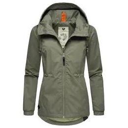 Outdoorjacke Ragwear "Danka" Gr. M (38), grün (grüngelb) Damen Jacken stylische Übergangsjacke mit großer Kapuze