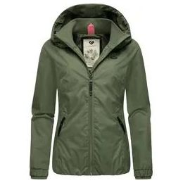 Outdoorjacke Ragwear "Dizzie" Gr. L (40), braun (tarnfarben) Damen Jacken stylische Übergangsjacke mit großer Kapuze