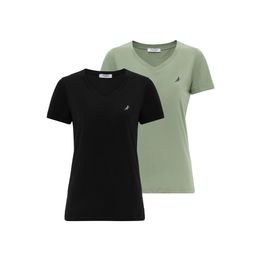 Moxx Paris 2 Pack T-Shirt Damen Gr&ouml;&szlig;e L gr&uuml;n / schwarz / wei&szlig;