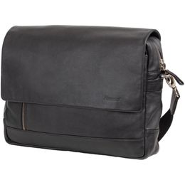 Schultertasche FIXBAG "schwarz" Gr. B/H/T: 38 cm x 28 cm x 9,5 cm, schwarz Taschen mit gepolstertem Laptopfach