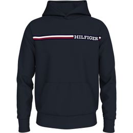 Tommy Hilfiger Big & Tall Kapuzensweatshirt TOMMY HILFIGER BIG & TALL "BT-CHEST STRIPE HOODY-B" Gr. XXL, blau (desert sky) Herren Sweatshirts Große Größen mit Logoprägung