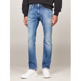 Slim-fit-Jeans Tommy Jeans "SCANTON SLIM" Gr. 30, Länge 34, blau (denim medium) Herren Jeans mit Logoprägung