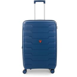 Hartschalen-Trolley Roncato "Skyline, 70 cm" Gr. B/H/T: 47 cm x 70 cm x 28 cm 80 l, blau Koffer Hartschalenkoffer Hartschalen-Koffer Reisegepäck mit Volumenerweiterung und TSA Schloss