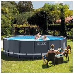 Intex Frame Pool Ultra Rondo XTR Ø 488 x 132 cm Set mit Sicherheitsleiter