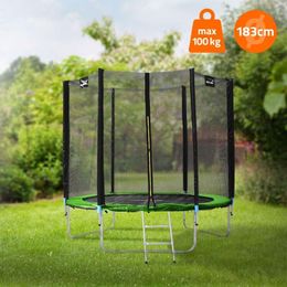 Hauki Trampolin Outdoor Ø183 cm, GS geprüft, Komplettset für Kinder - bis 100 kg, Grün