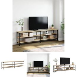 TV-Schrank Sonoma-Eiche 180x30x50 cm Holzwerkstoff und Metall - TV-Möbel - Braun - The Living Store