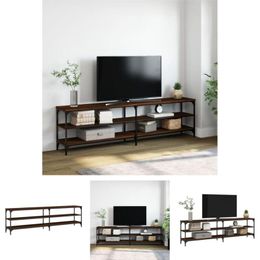 TV-Schrank Braun Eiche 180x30x50 cm Holzwerkstoff und Metall - TV-Möbel - Braun - The Living Store