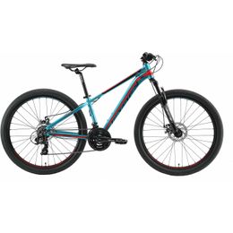 Mountainbike Bikestar Fahrräder Gr. 36 cm, 27,5 Zoll (69,85 cm), blau (türkis) Hardtail für Damen und Herren, Kettenschaltung