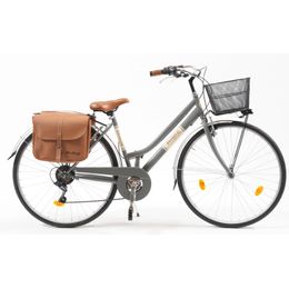 Cityrad VENICE - I LOVE ITALY "Citybike 605 Lady" Fahrräder Gr. 46 cm, 28 Zoll (71,12 cm), grau Alle Fahrräder für Damen, Kettenschaltung