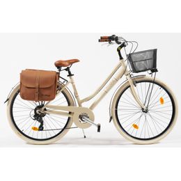 Cityrad VENICE - I LOVE ITALY "Citybike 615 Alu lady" Fahrräder Gr. 46 cm, 28 Zoll (71,12 cm), beige Alle Fahrräder für Damen, Kettenschaltung