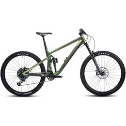 Mountainbike GHOST "Riot AM AL Universal" Fahrräder Gr. 42 cm, 27,5 Zoll (69,85 cm), grün Full Suspension für Damen und Herren, Kettenschaltung