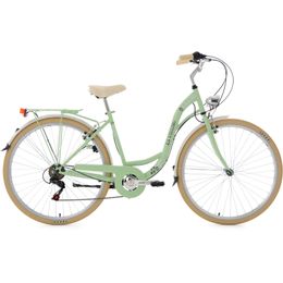 KS-Cycling Cityrad KS CYCLING "Casino" Fahrräder Gr. 48 cm, 28 Zoll (71,12 cm), grün (mint, grün) für Damen, Kettenschaltung